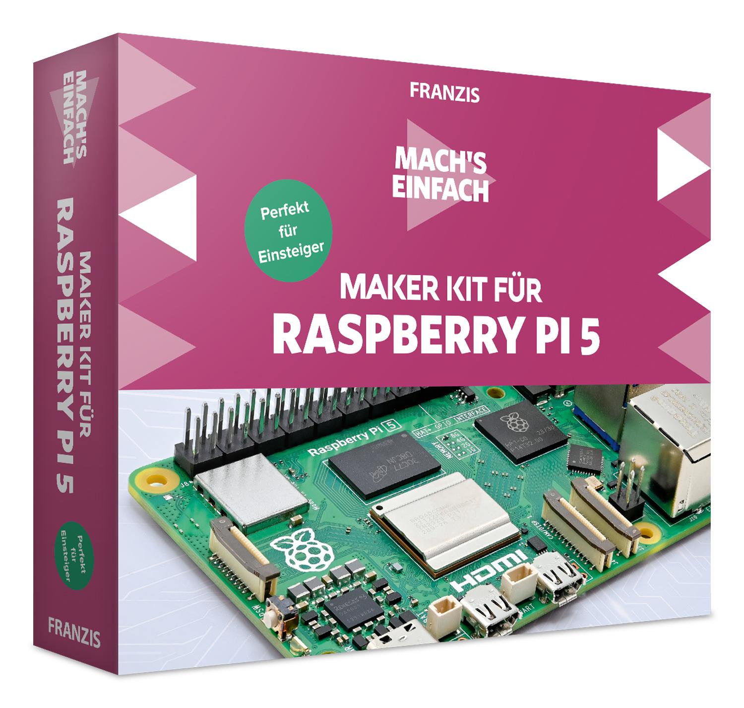 FRANZIS 67219 - Mach's einfach Maker Kit für Raspberry Pi 5 - Perfekt für Einsteiger | Nalda