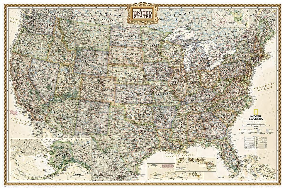 National Geographic United States Wall Map - Executive (Poster Size: 36 ...